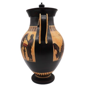 Greek Pottery, Amphora of Exekias, Black Figure Vase, Achilles and Ajax ...