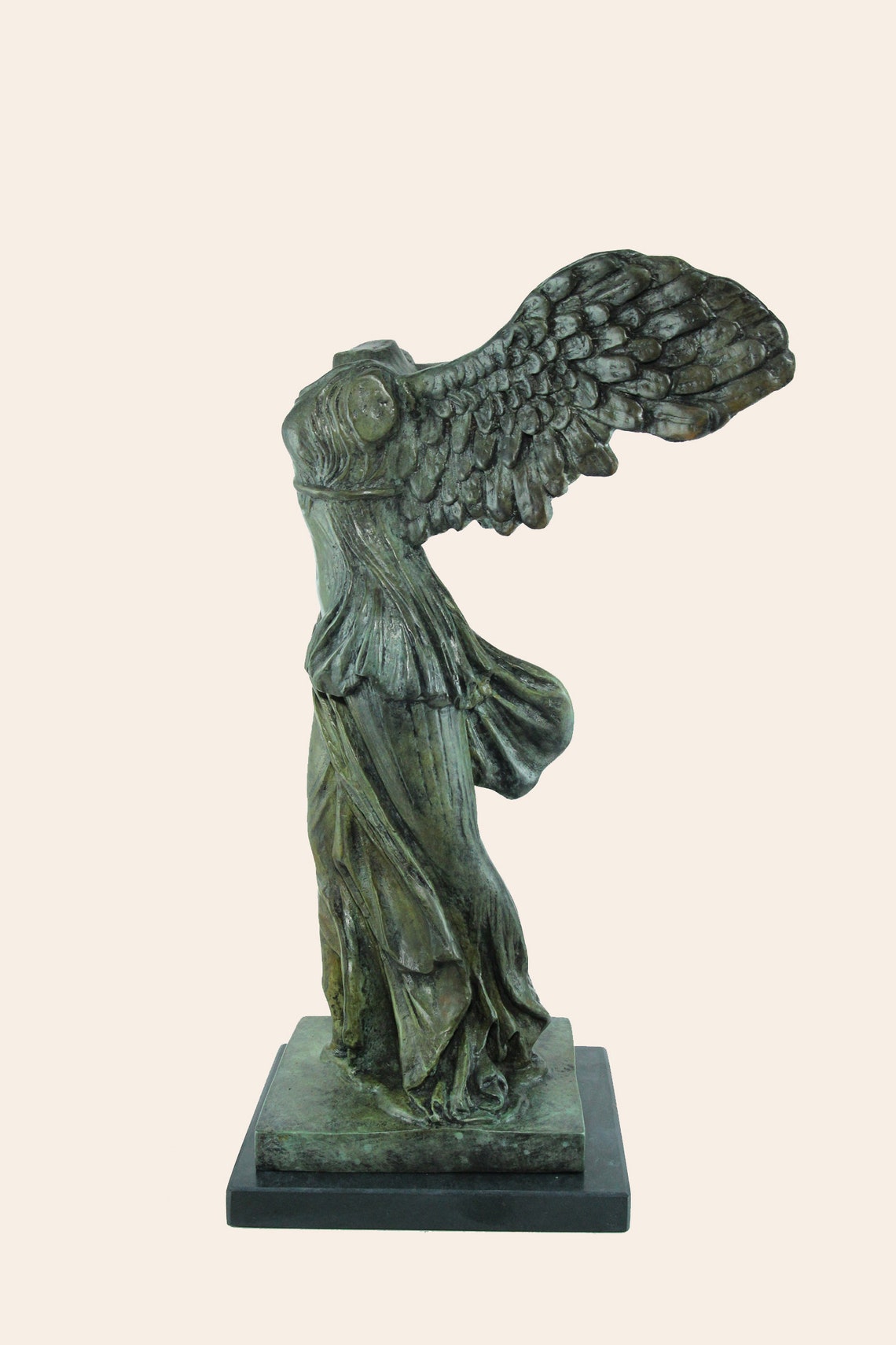 Nike Greek Winged Victory of Samothrace Bronze Patina Statue Greek ...