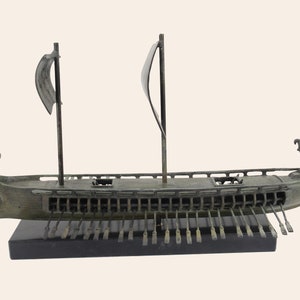 Trireme Bronze Ship Statue Table Top Display, Penteconter Ship ...