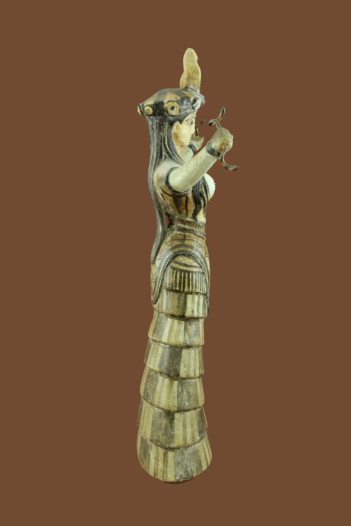 Minoan Snake Goddess Figurine Museum Copy Plaster Cast Sculpture White ...