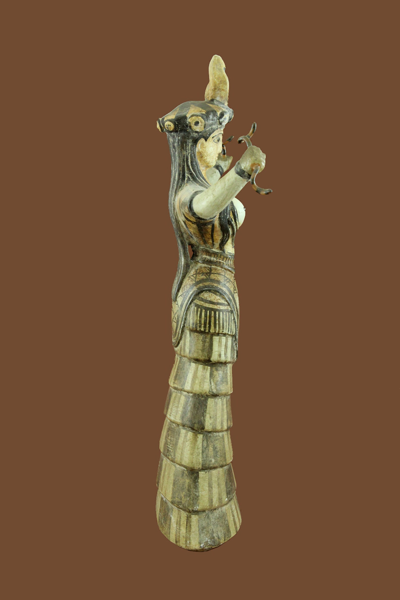 Minoan Snake Goddess Figurine Museum Copy Plaster Cast Sculpture White ...