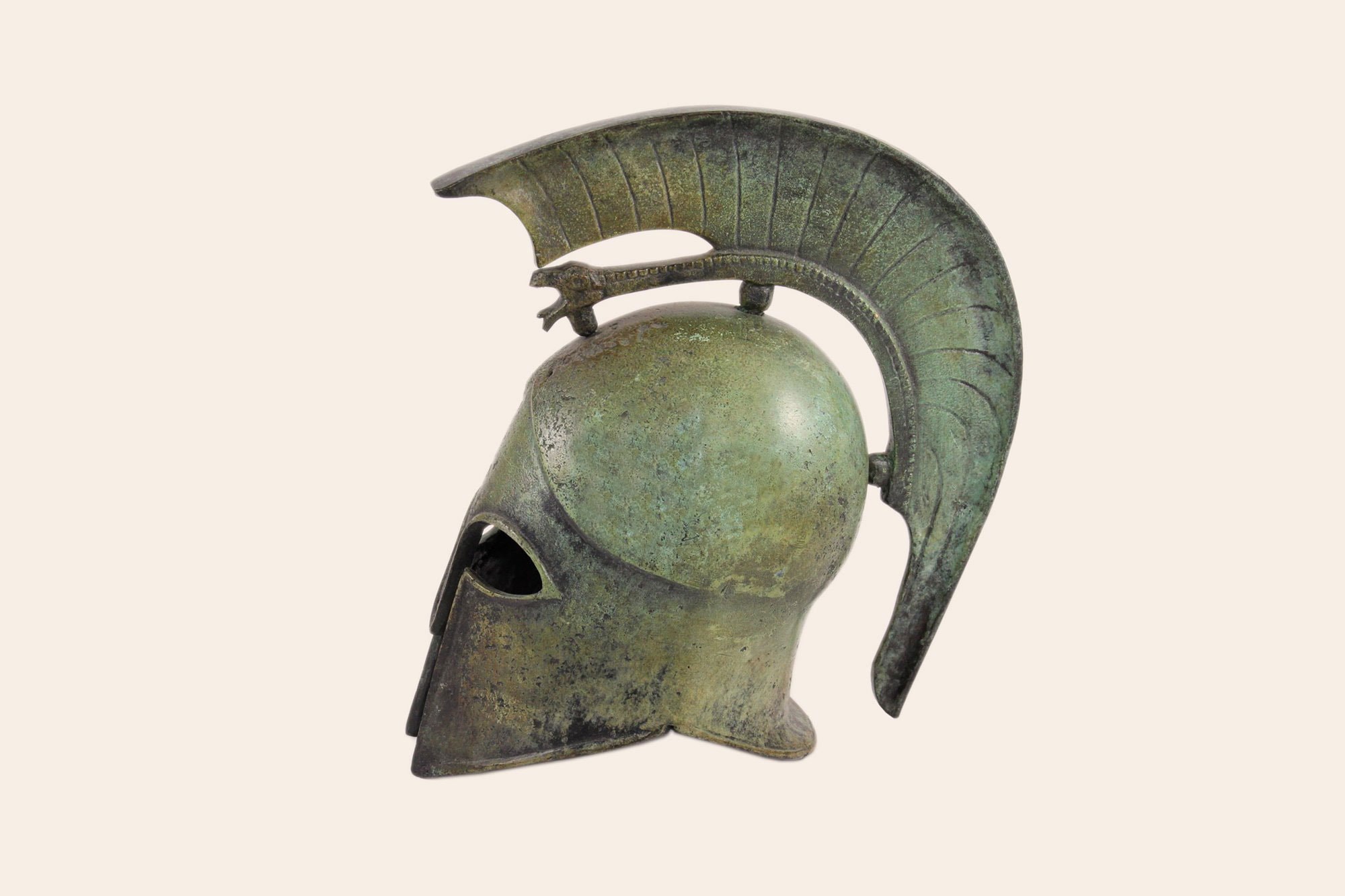 Greek Spartan Corinthian Helmet With Griffin Crest Engraved | Etsy