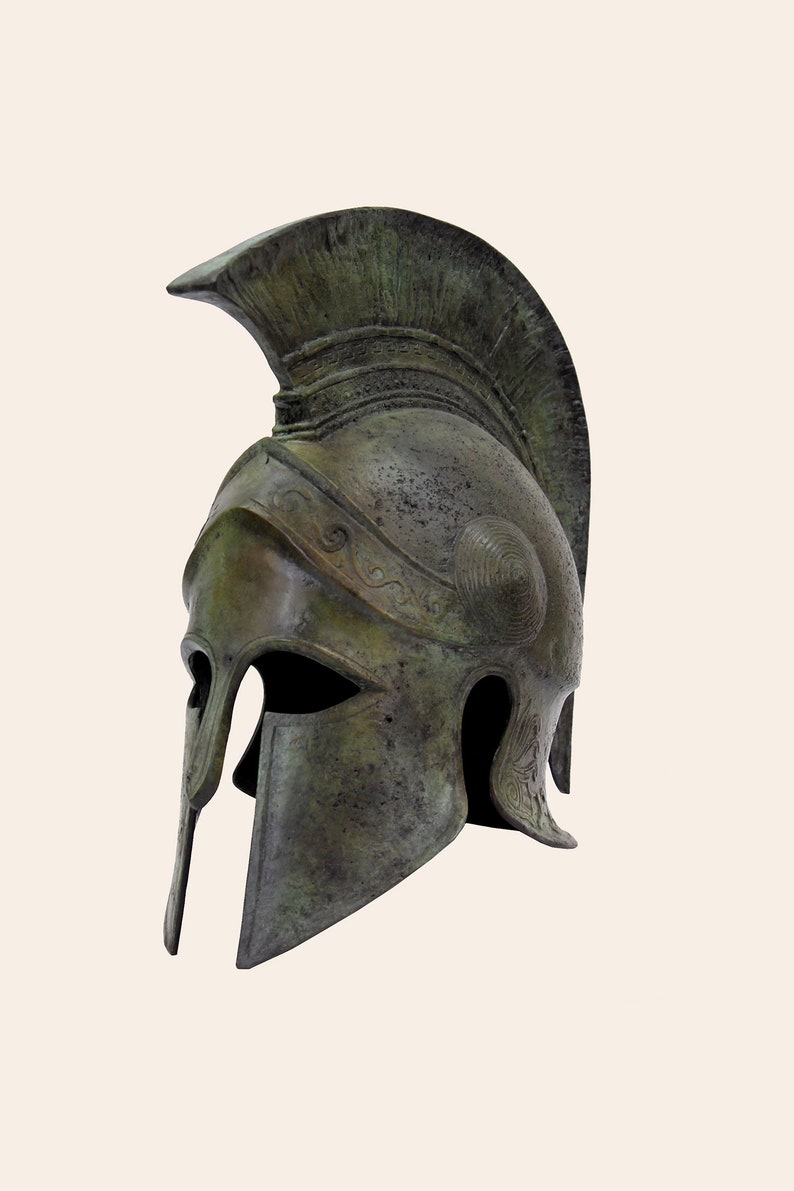 Greek War Helmet Real Size Spartan Greek Helmet Key | Etsy
