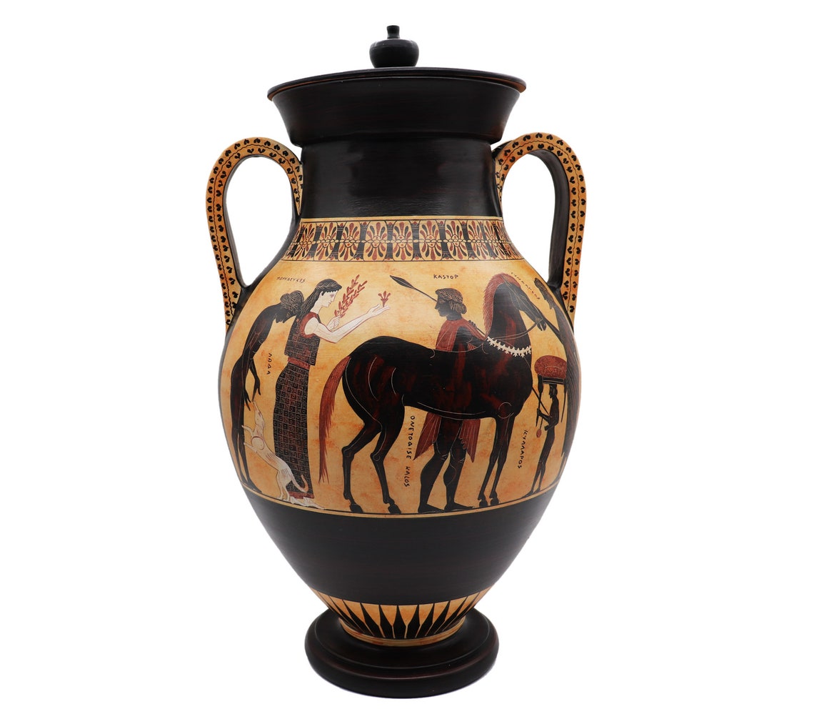 Greek Pottery Amphora of Exekias Black Figure Vase Achilles - Etsy