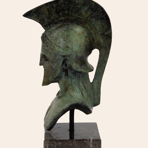 King Leonidas Statue, Spartan Hero Greek Legend Head Bust, Solid Bronze ...