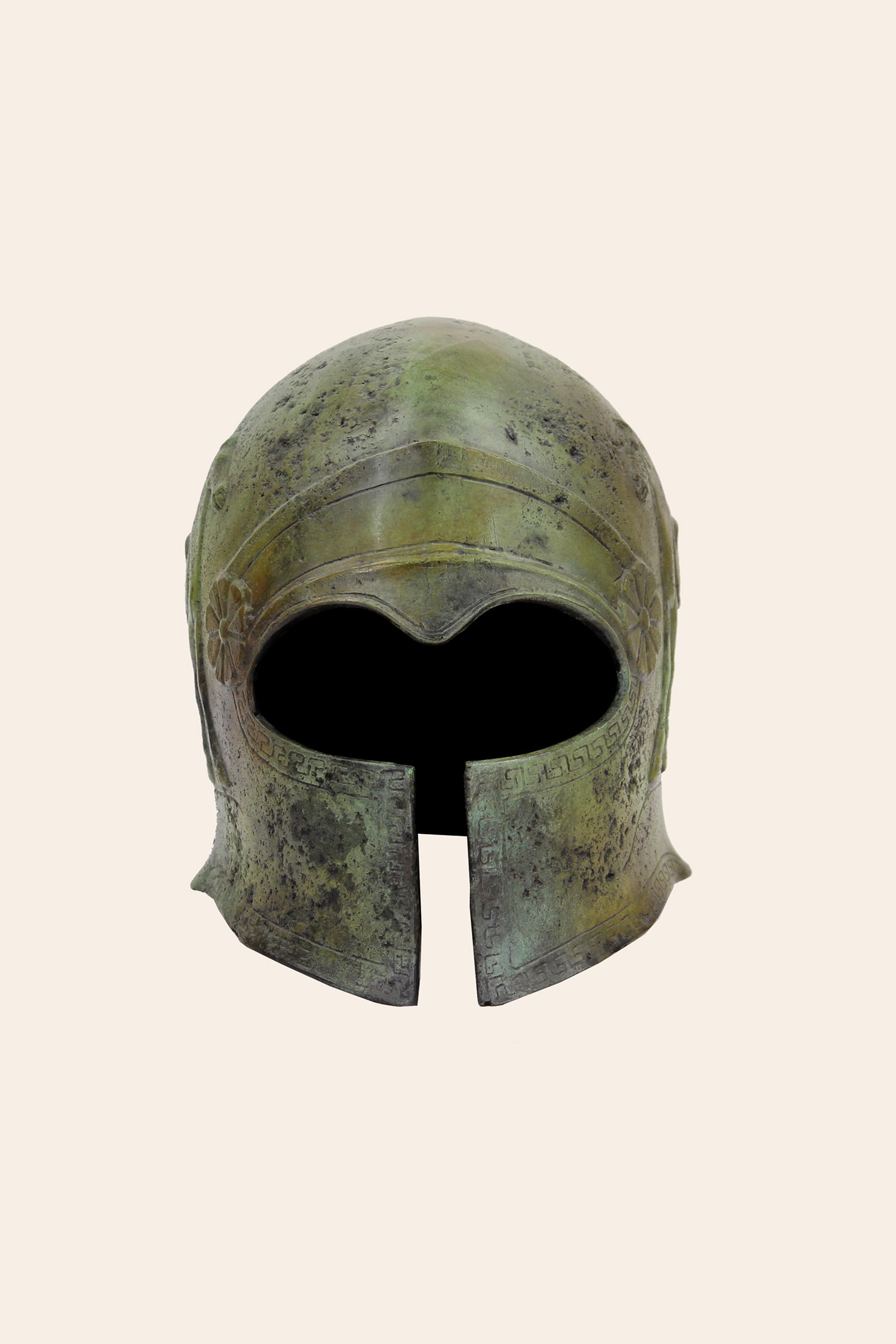 Crete Pegasus Helmet, Greek Bronze Warrior Helmet Engraved Decoration ...