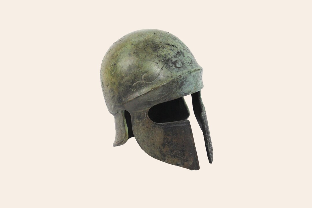 Greek Athenian Helmet Bronze Sculpture Art Collectible Greek Warrior ...