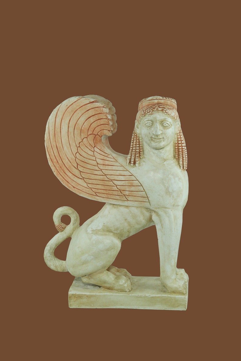 Greek Sphinx Plaster Large Statue Casting Greek Mythology - Etsy
