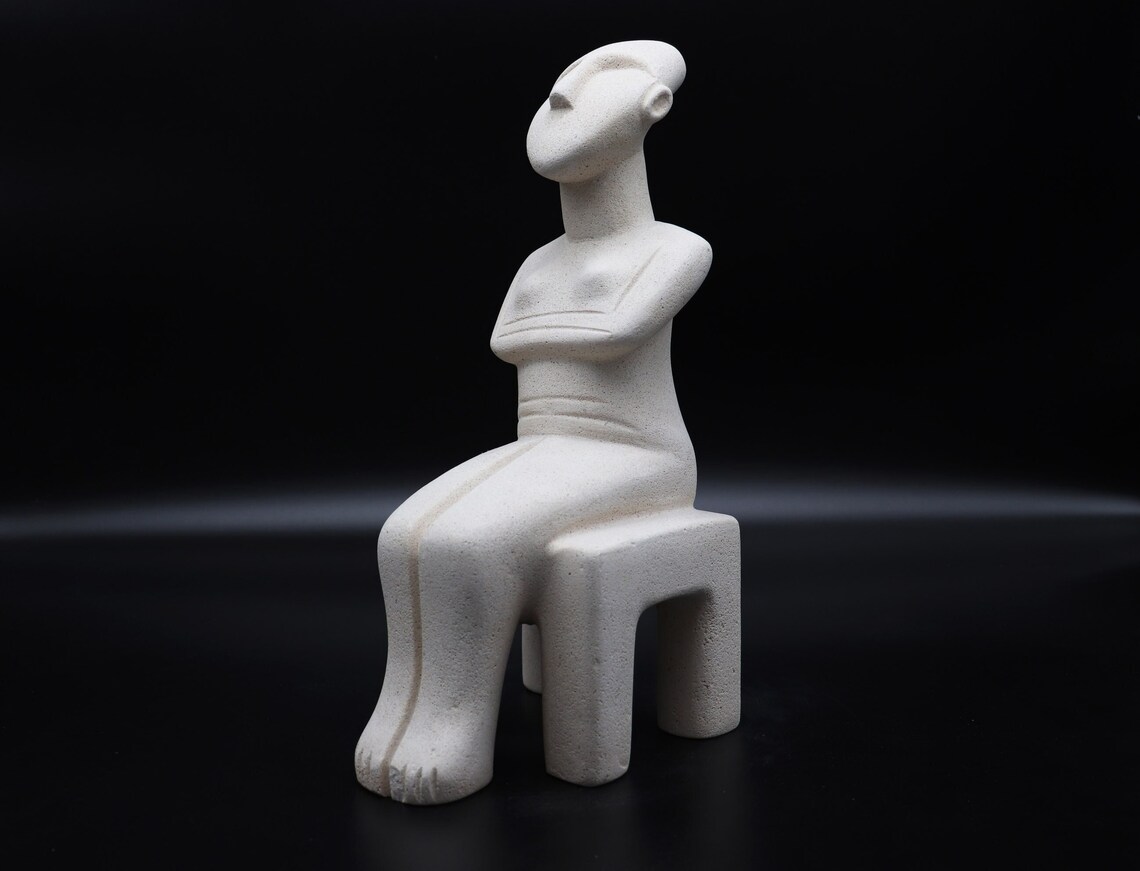 Cycladic Figurine Ancient Greek Art Seated Idol Cycladic - Etsy