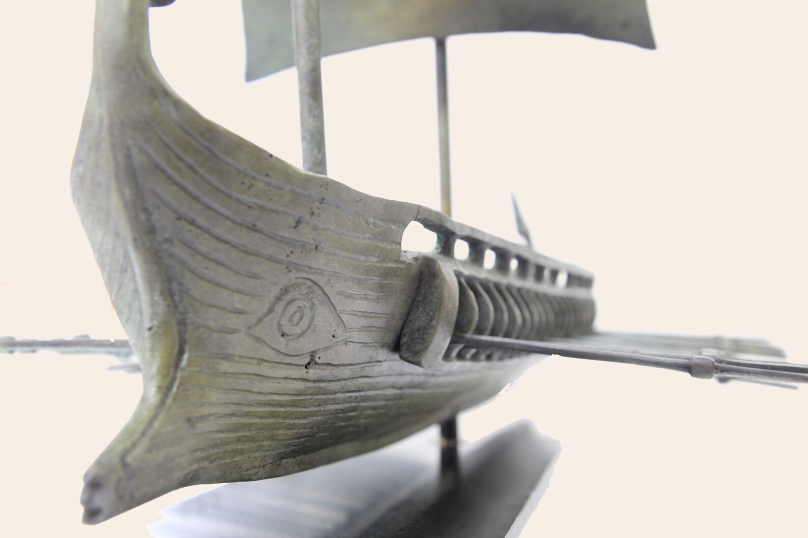 Trireme Bronze Ship Statue Table Top Display Penteconter Ship - Etsy