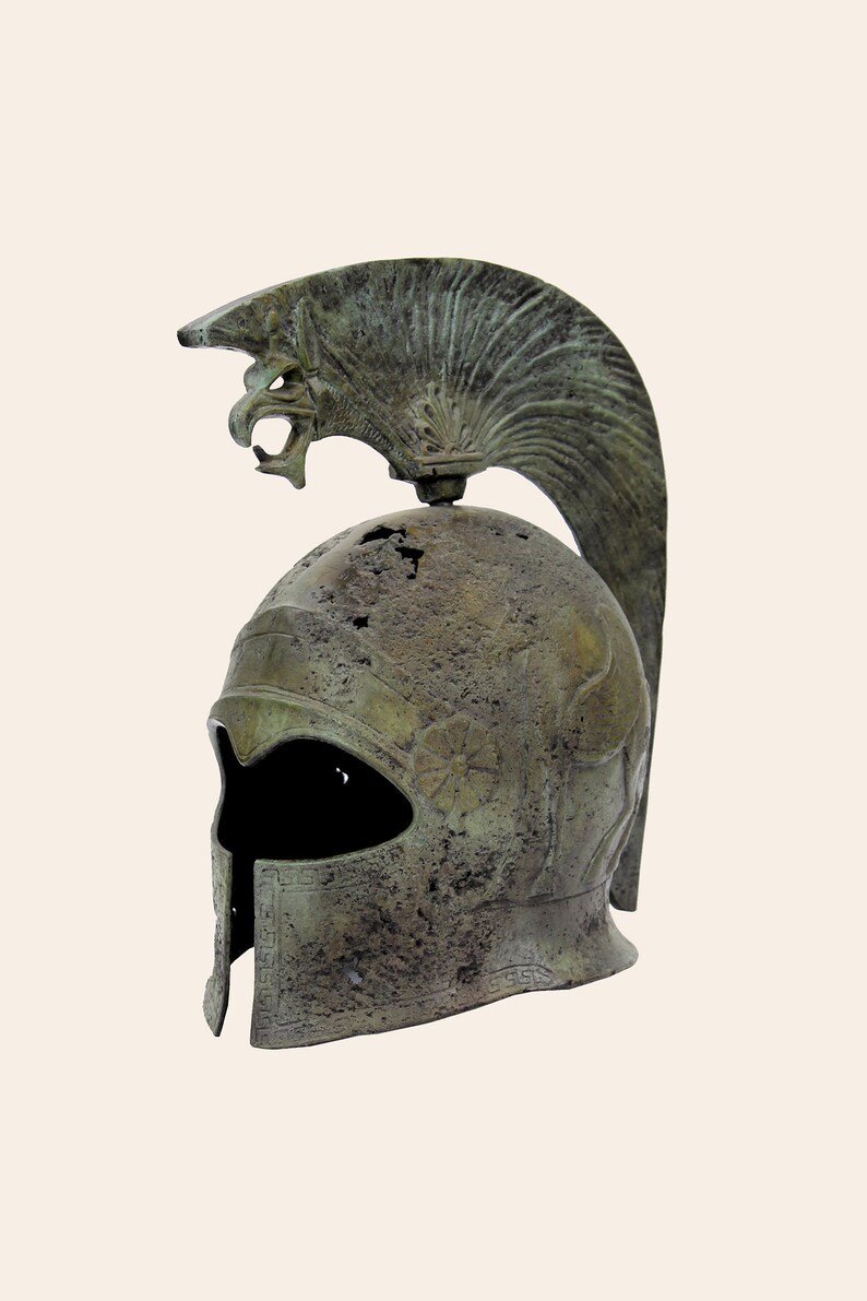 Life Size Helmet Solid Bronze, Greek Crete Griffin Bronze Casting Solid ...