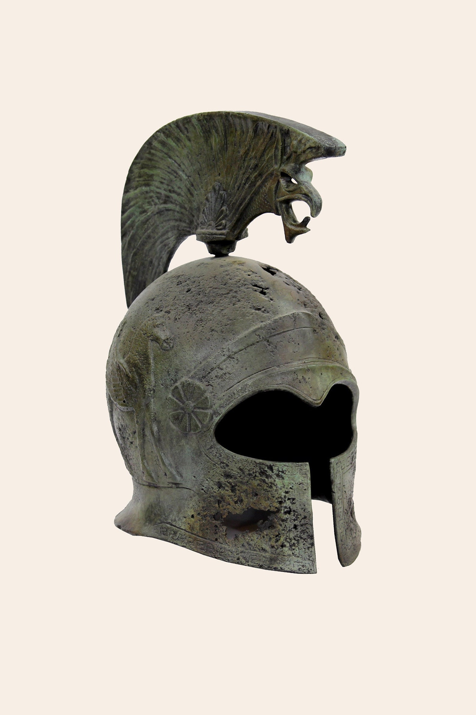 Life Size Helmet Solid Bronze, Greek Crete Griffin Bronze Casting Solid ...