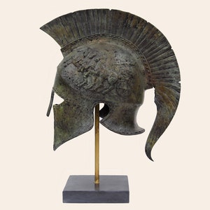 Big Chariot Helmet Solid Bronze Ancient Greek Art Museum Reproduction ...