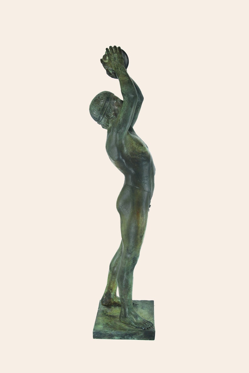 Disc Thrower Solid Bronze Statue Ancient Greek Discovolus Olympic Games ...