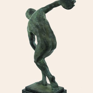 Discobolus of Myron Ancient Greek Disc Thrower Olympic Games Statue ...