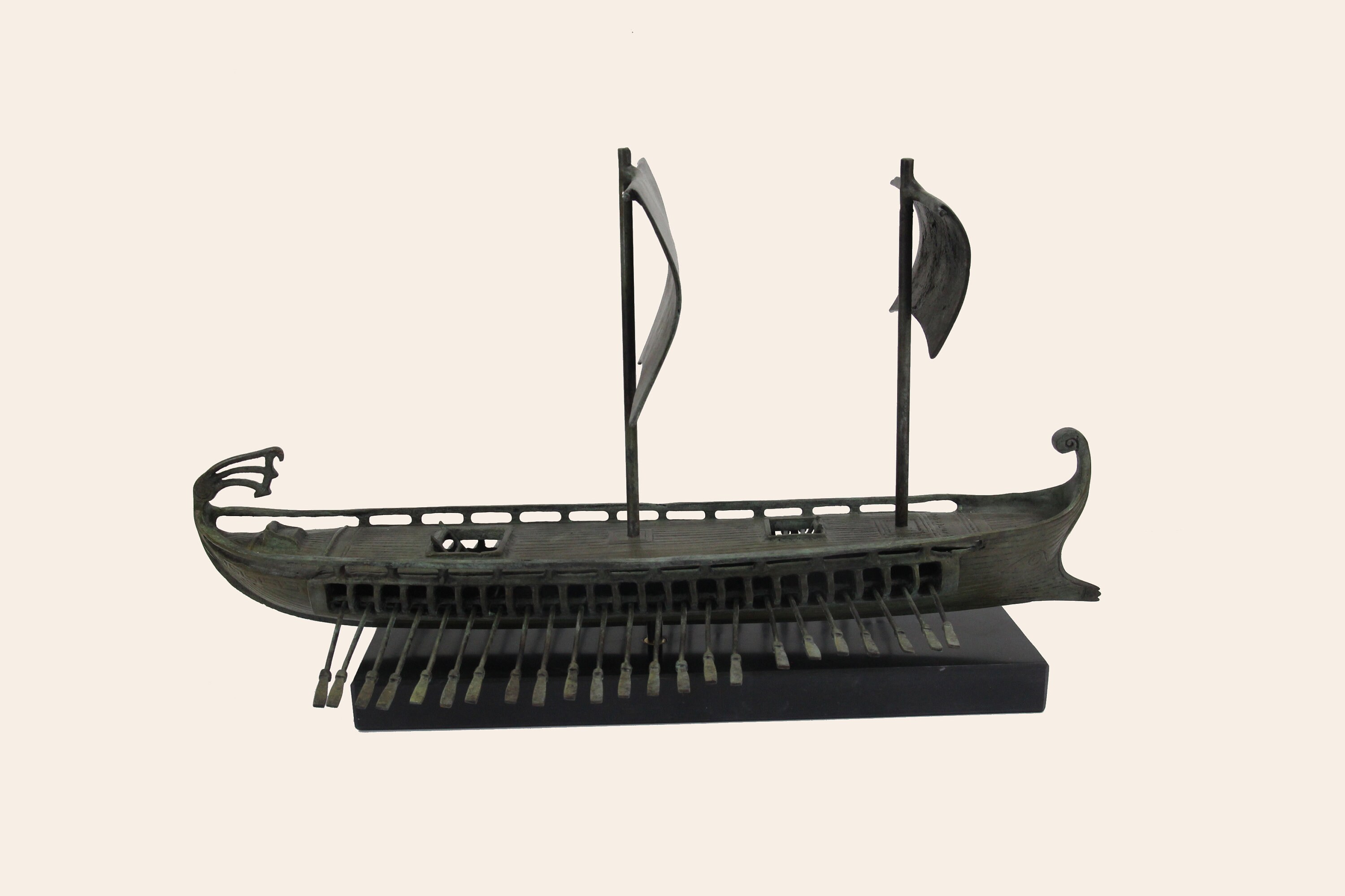 Trireme Bronze Ship Statue Table Top Display Penteconter Ship - Etsy
