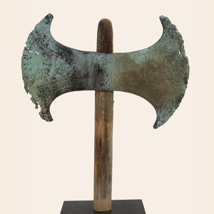 War Axe Labrys, Wooden Handle Crete Greek Minoan Weapon, Bronze Weapon ...