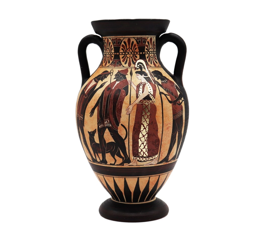 Amphora Pottery, Ancient Greek Vase, Black Figure Pottery, Goddess ...