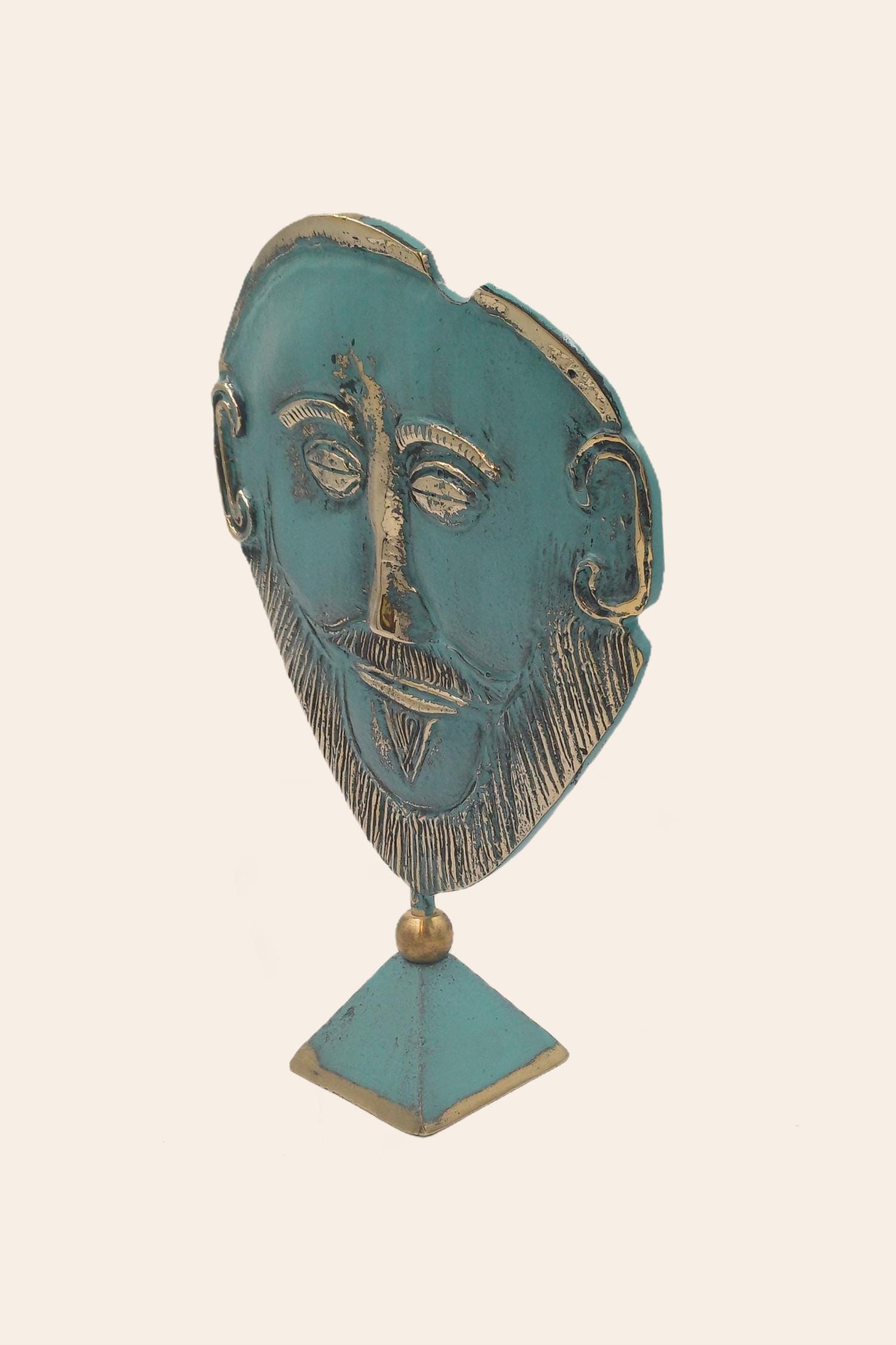 Agamemnon Mask, Bronze Statue of Agamemnon, Trojan War King, Bronze ...