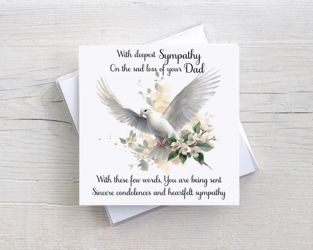 Sympathy Card - Personalised - Sorry for Your Loss - Grieving - Dove ...