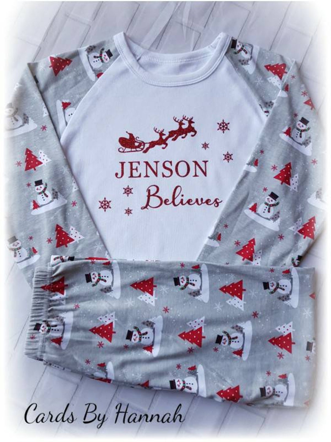 Personalised Kids Christmas Pjs - Pyjamas - Pajamas - Childrens - Kids ...
