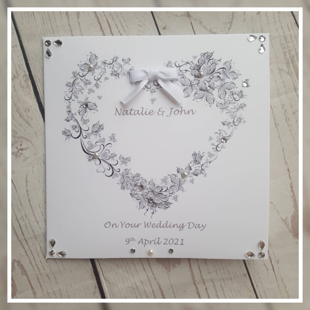 Wedding Day Card - Personalised - Personalized - Custom Made - Bespoke ...