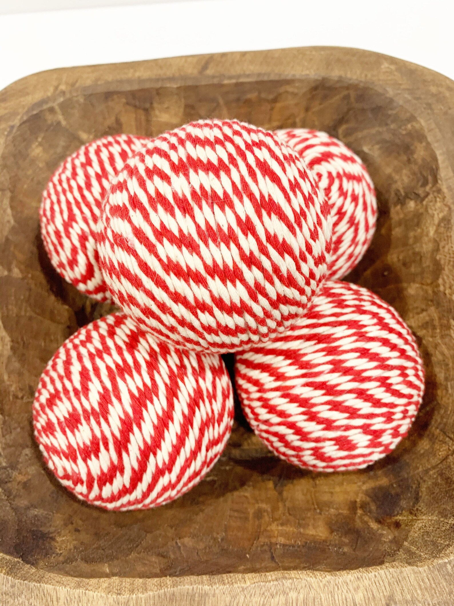 Candy Cane Stripe Decorative Rope Ornament Balls Christmas | Etsy