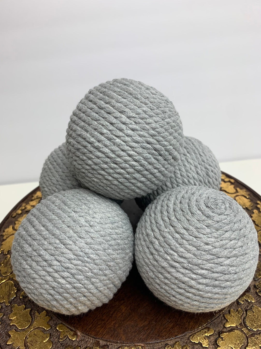 Gray Nautical Rope Balls: Decorative Bowl Filler, Wreath Attachment ...