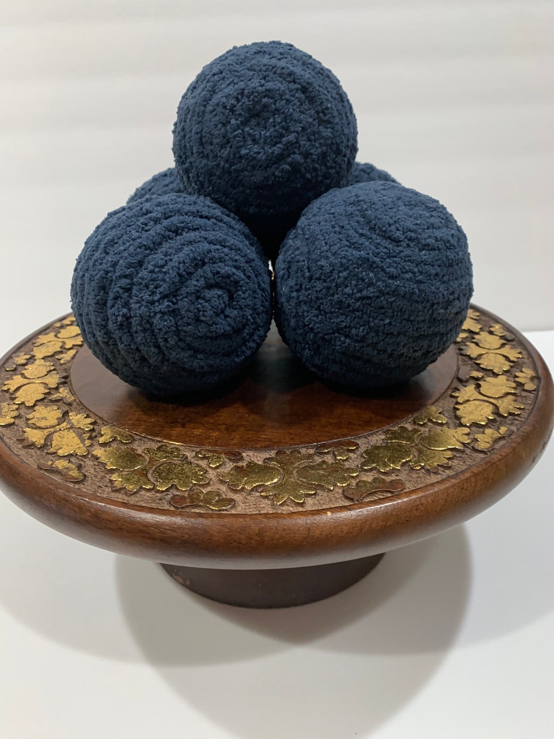 Navy Blue Decorative Yarn Ornament Balls Wreath Attachments - Etsy