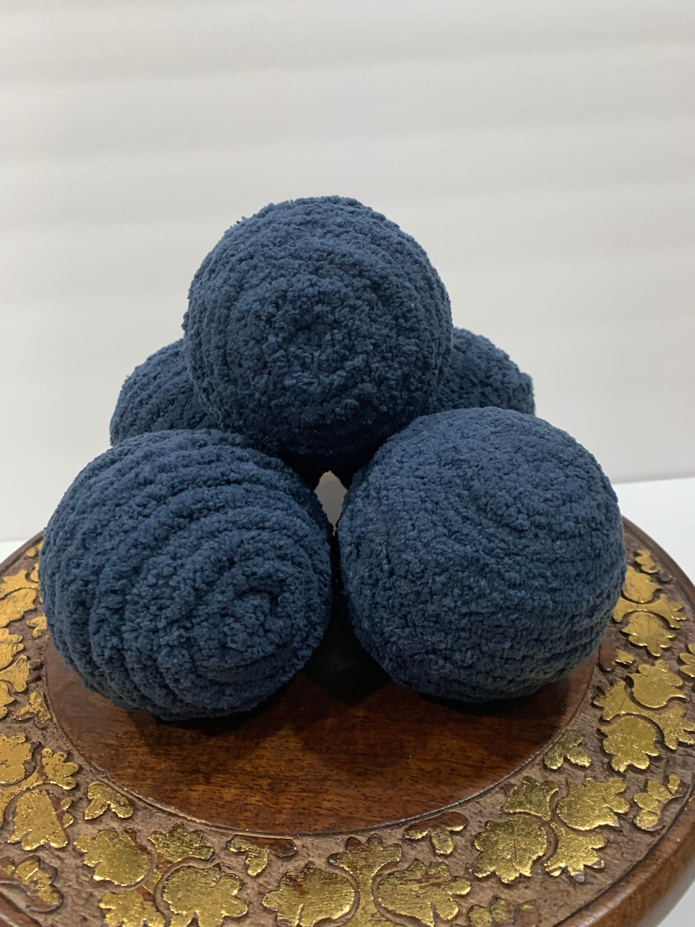 Navy Blue Decorative Yarn Ornament Balls Wreath Attachments - Etsy