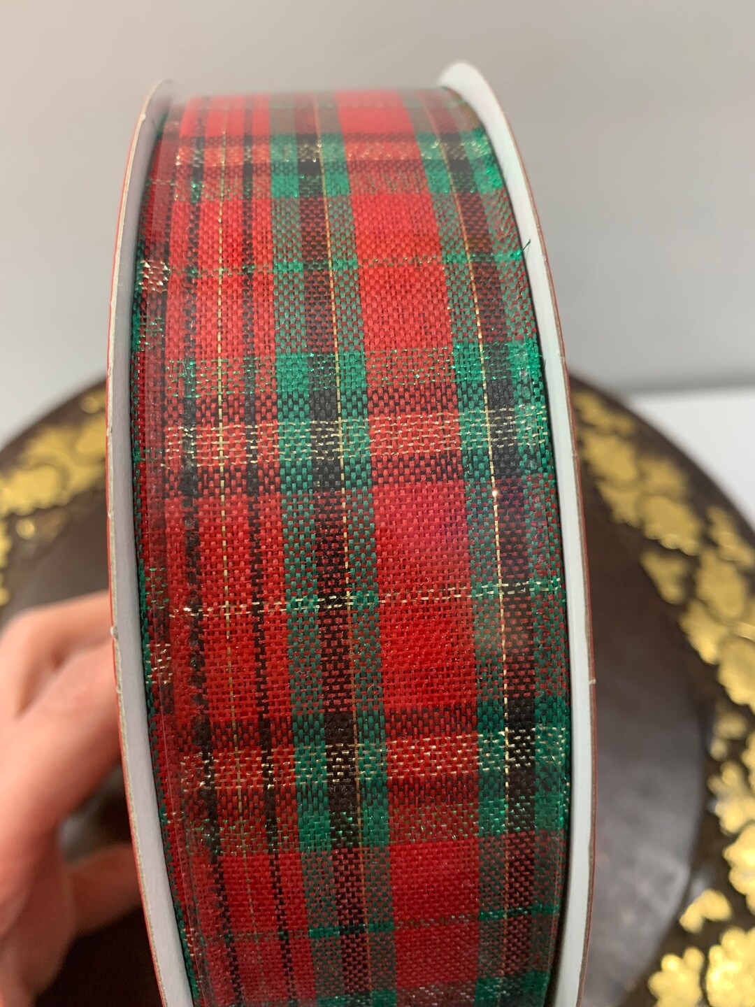 Christmas Plaid Ribbon, WIRED *90 Feet Roll 1.5 Inch, Holiday Ribbon ...