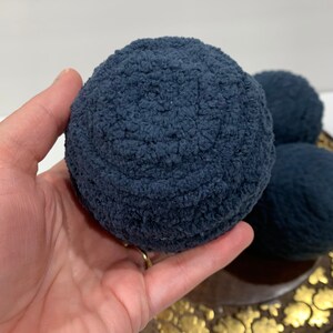 Navy Blue Decorative Yarn Ornament Balls, Wreath Attachments, Nautical ...