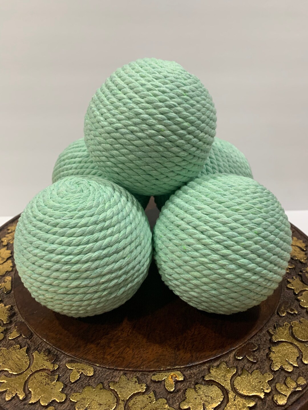 Mint Nautical Decorative Rope Ornament Balls, Wreath Attachments, Dough ...