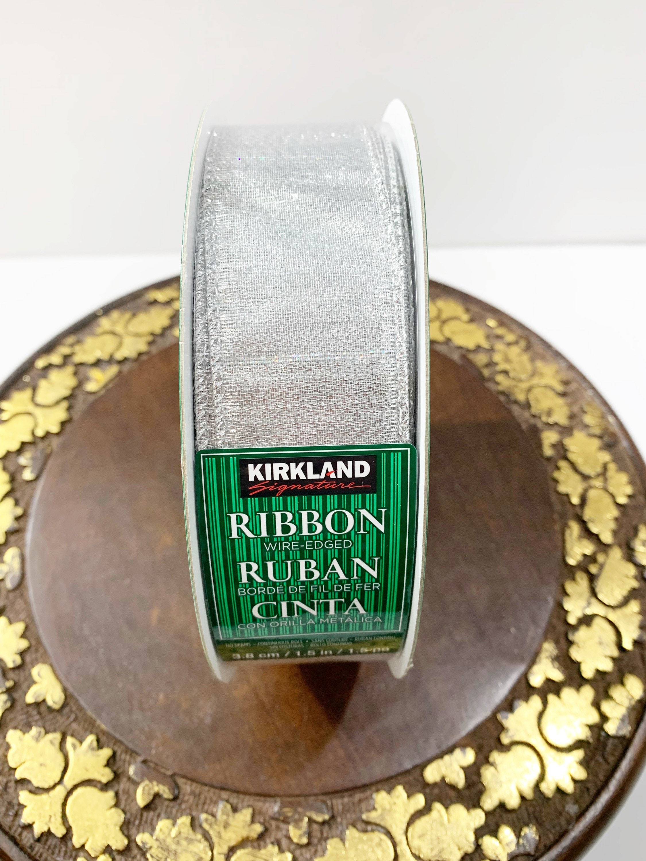 Silver Ribbon WIRED 50 Yard Roll 1.5 Inch Christmas - Etsy
