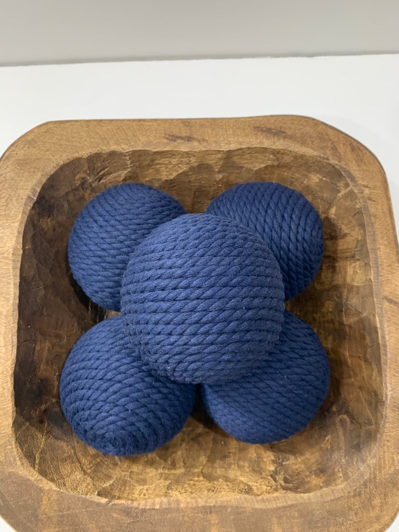 Navy Blue Nautical Decorative Rope Ornament Balls, Wreath Attachments ...