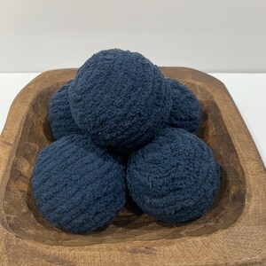 Navy Blue Decorative Yarn Ornament Balls, Wreath Attachments, Nautical ...