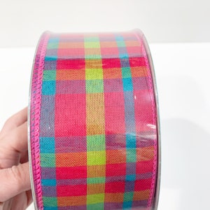 Spring Check Ribbon, WIRED *50 Yard Roll 2.5 Inch, Members Mark Spring ...