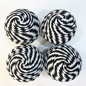 Black and White Decorative Rope Ornament Balls, Christmas Decorations ...