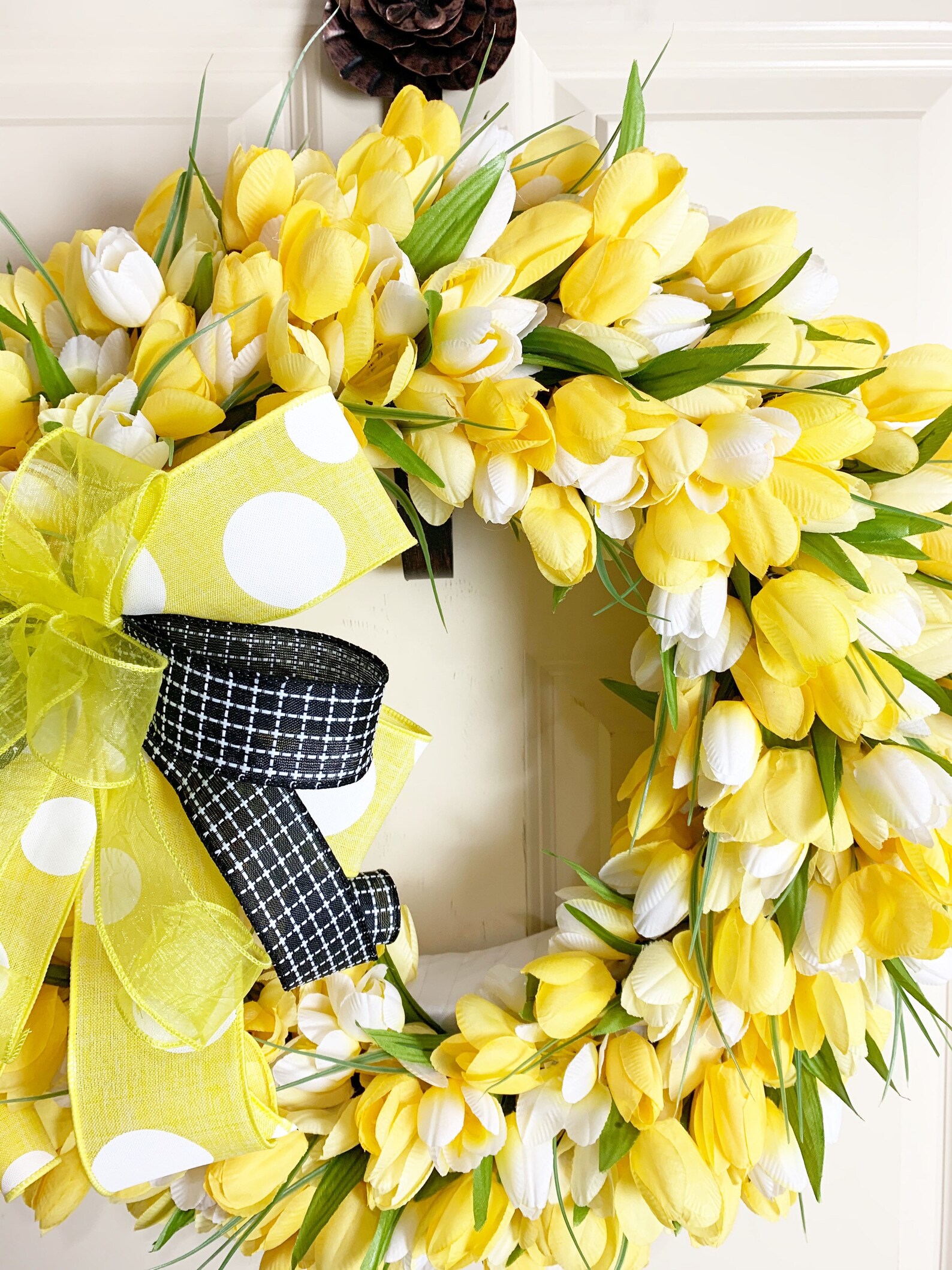 Yellow Tulip Wreath Easter Wreath Front Door Wreath - Etsy
