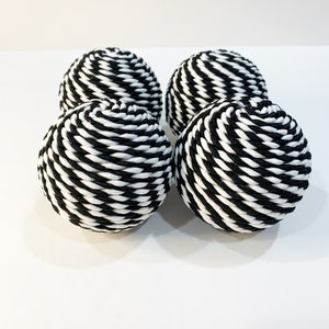 Black and White Decorative Rope Ornament Balls, Christmas Decorations ...