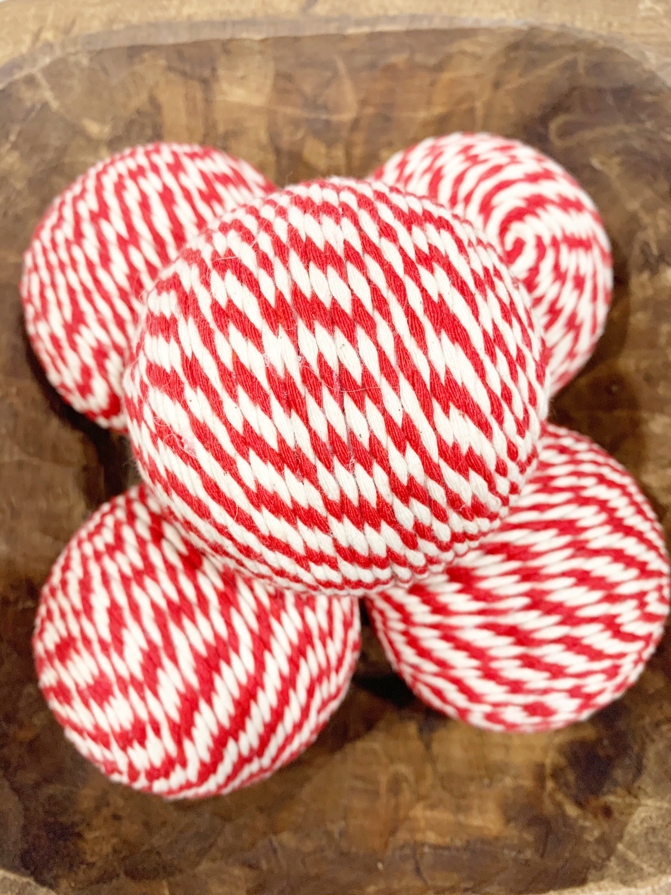 Candy Cane Stripe Decorative Rope Ornament Balls Christmas | Etsy