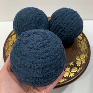 Navy Blue Decorative 4.5 Inch Ornament Yarn Balls, Wreath Attachments ...