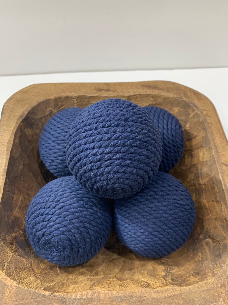 Navy Blue Nautical Decorative Rope Ornament Balls, Wreath Attachments ...
