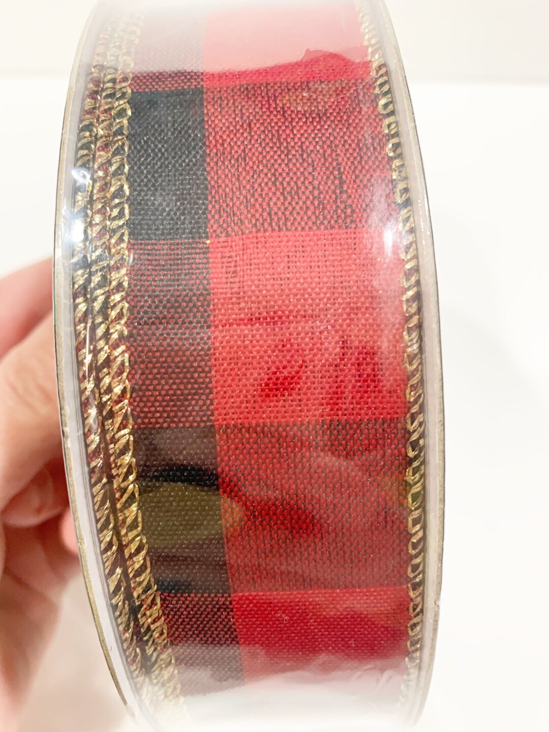 Red and Black Check Ribbon, WIRED *50 Yard Roll 1.5 Inch, Members Mark ...