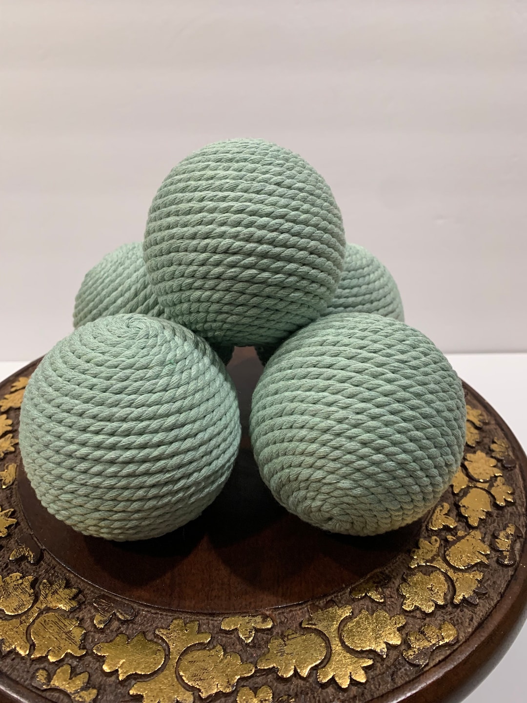 Sage Nautical Decorative Rope Ornament Balls, Wreath Attachments, Sage ...