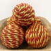 Red and Gold Tinsel Wrapped Decorative Rope Ornament Balls, Wreath ...