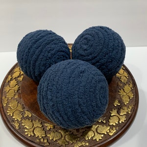 Navy Blue Decorative 4.5 Inch Ornament Yarn Balls, Wreath Attachments ...