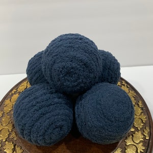 Navy Blue Decorative Yarn Ornament Balls, Wreath Attachments, Nautical ...