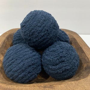 Navy Blue Decorative Yarn Ornament Balls, Wreath Attachments, Nautical ...