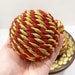 Red and Gold Tinsel Wrapped Decorative Rope Ornament Balls, Wreath ...
